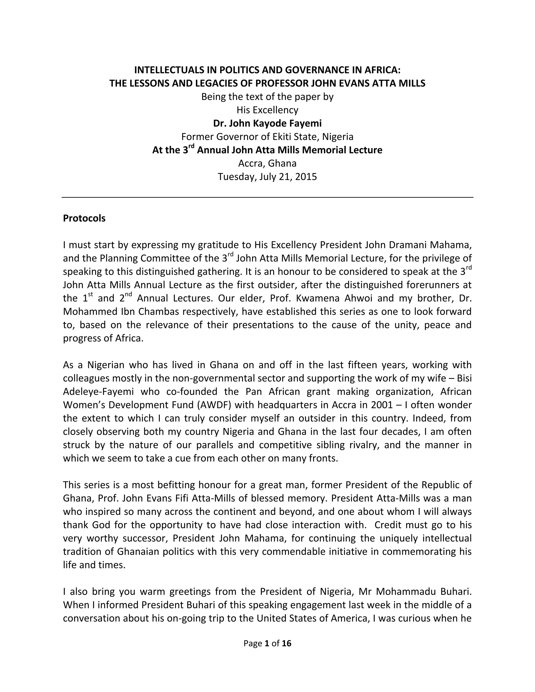 Intellectuals In Politics And Governance In Africa: The Lessons And ...