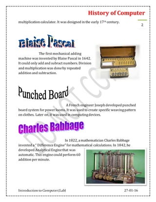 history of computer | DOCX