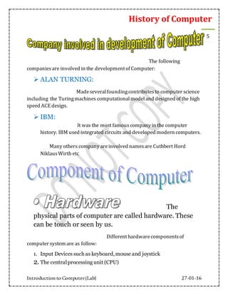 history of computer | DOCX