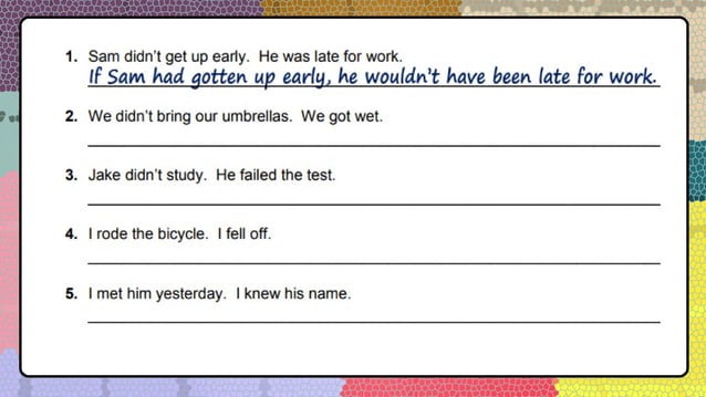 3rd cond. practicing.ejerciciosn para practicar third conditionalpptx | PPTX