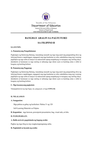 SLesson Plan for Classroom OT FIlipino 2 | PDF