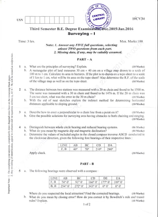 3rd Semester (Dec; Jan-2016) Civil Engineering Question Paper | PDF