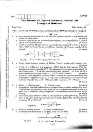 3rd semester VTU BE CV question papers from 2011 to June 2016 | PDF