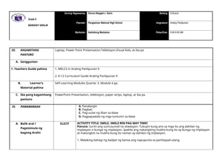ANG IMPLASYON GRADE 9 SEMI-DETAILED LESSON PLAN | DOCX