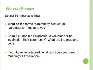10/16/12 Community Service | PPT