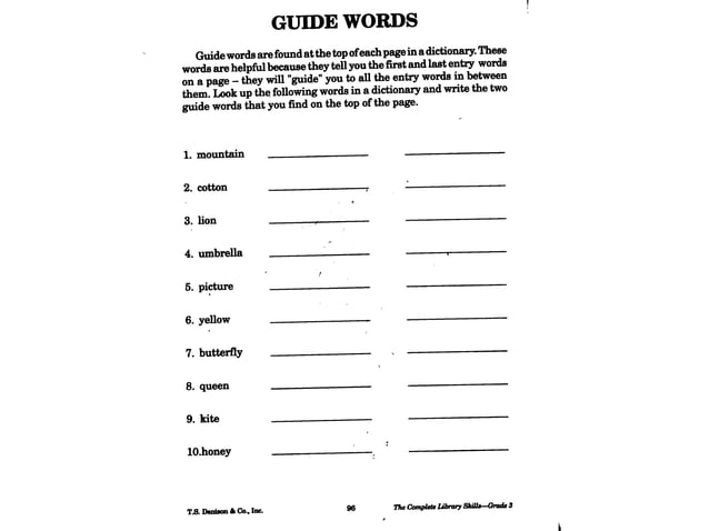 3rd Dictionary & Guide Words | PPT