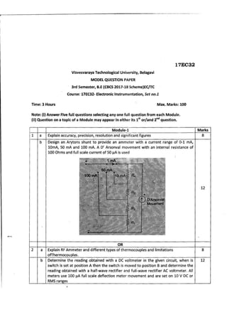 3rd semester EC VTU CBCS 2017 Scheme Model question papers | PDF