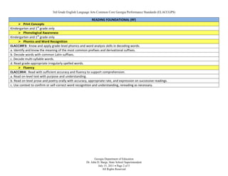 3rd grade CCGPS: ELA | PDF