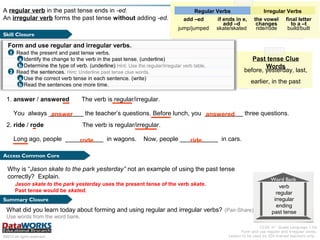 3rd ela l_1.0d_form_use_reg_irreg_verbs_dw_ccss | PPT