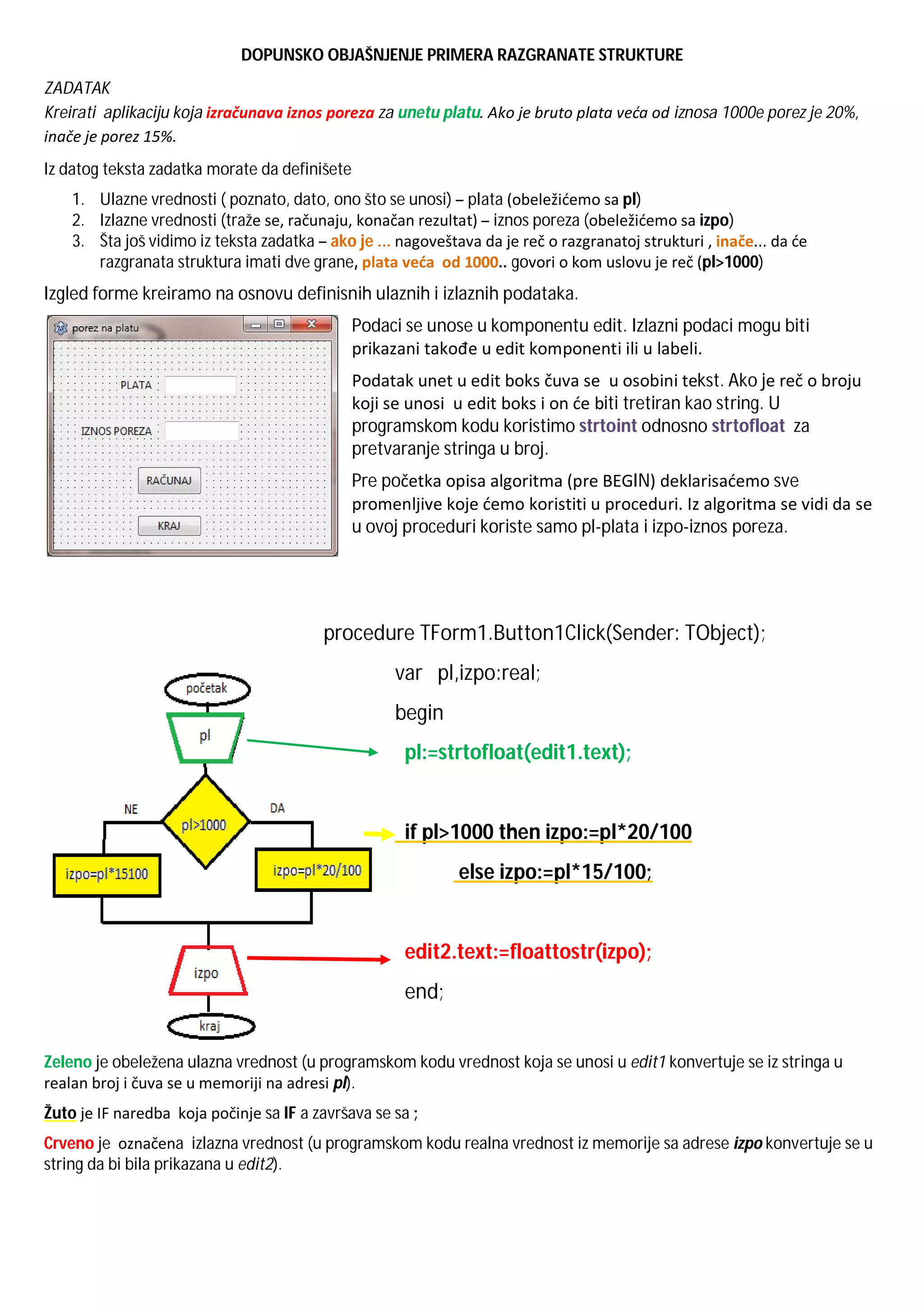 3R Programiranje: Zadaci - Razgranata struktura 01 - Rešenje 12 | PDF