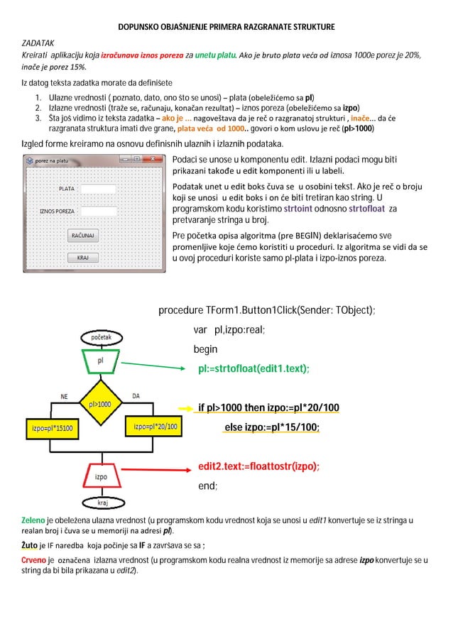 3R Programiranje: Zadaci - Razgranata struktura 01 - Rešenje 12 | PDF