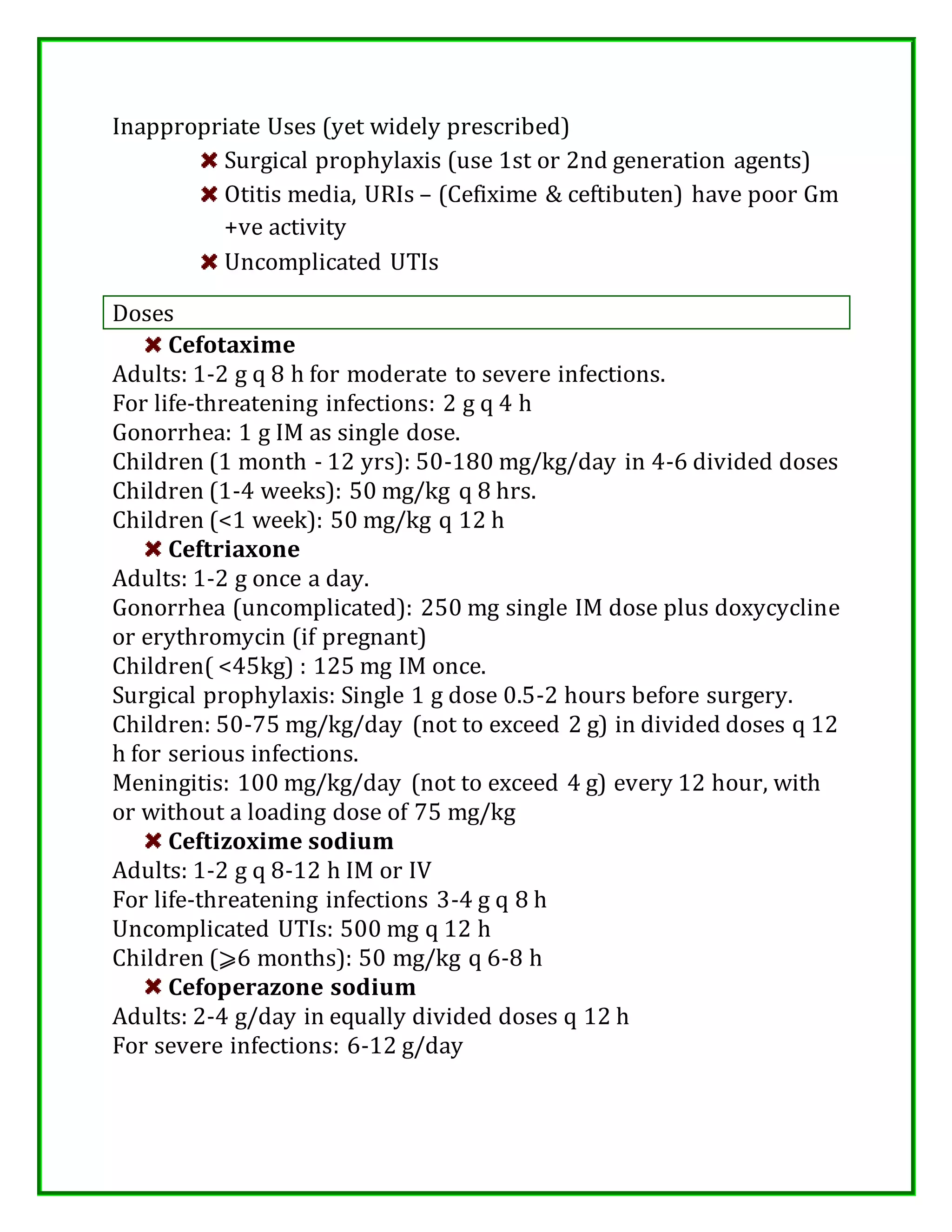 3rd generation cephalosporins | DOCX