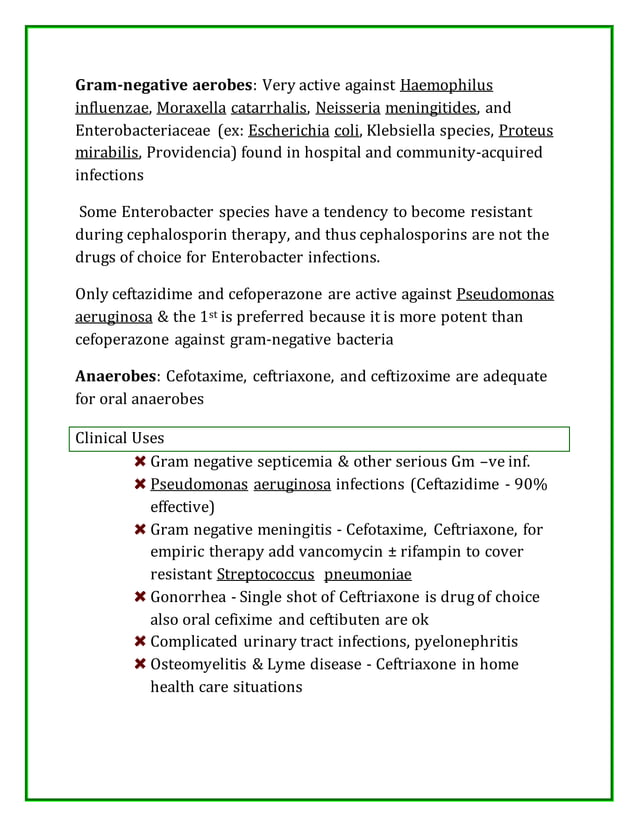 3rd generation cephalosporins | DOCX | Infectious Diseases | Diseases ...