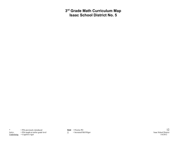 3rd grade math curriculum map 2011 2012-1 | PDF | Homework and Study ...