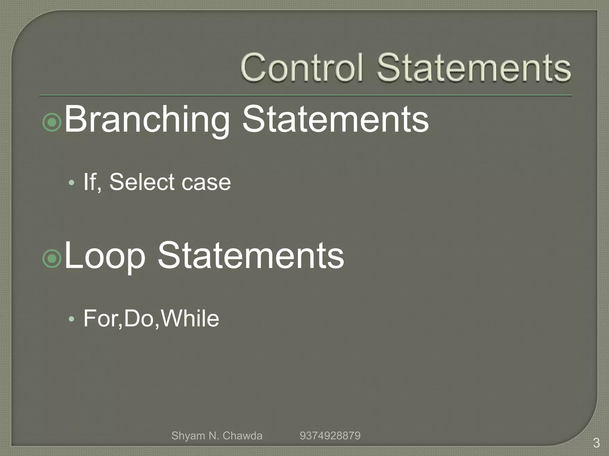 If Else .. Select Case in VB.NET