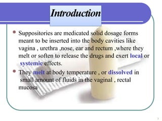 3rd lab suppositories (pharmaceutical technology) | PPT