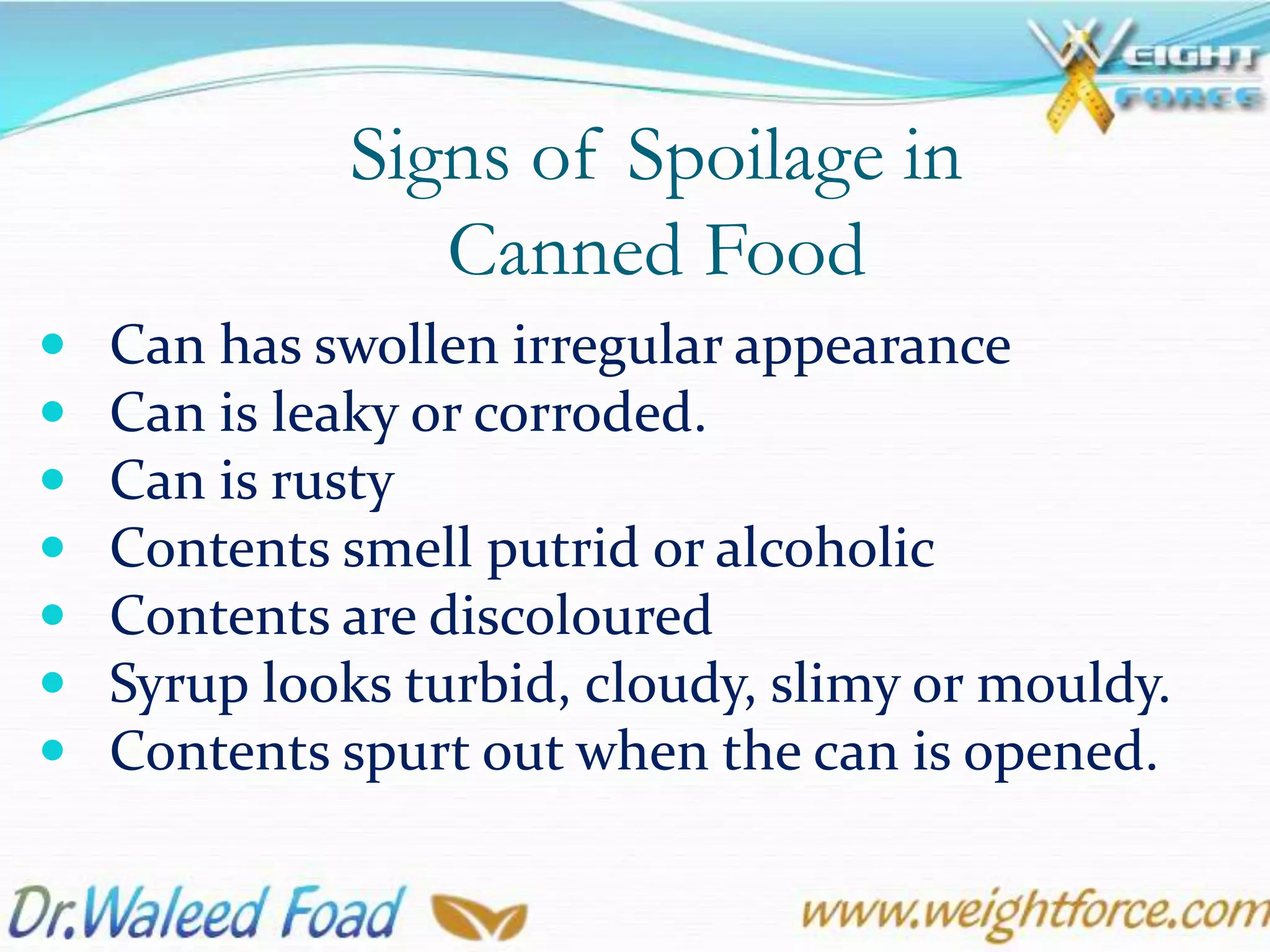 3rd lecture Signs of Food Spoilage | PPTX