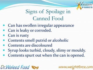 3rd lecture Signs of Food Spoilage | PPTX