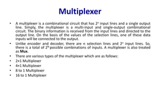 Multiplexer and demultiplexer for digital logic circuitpdf | PDF