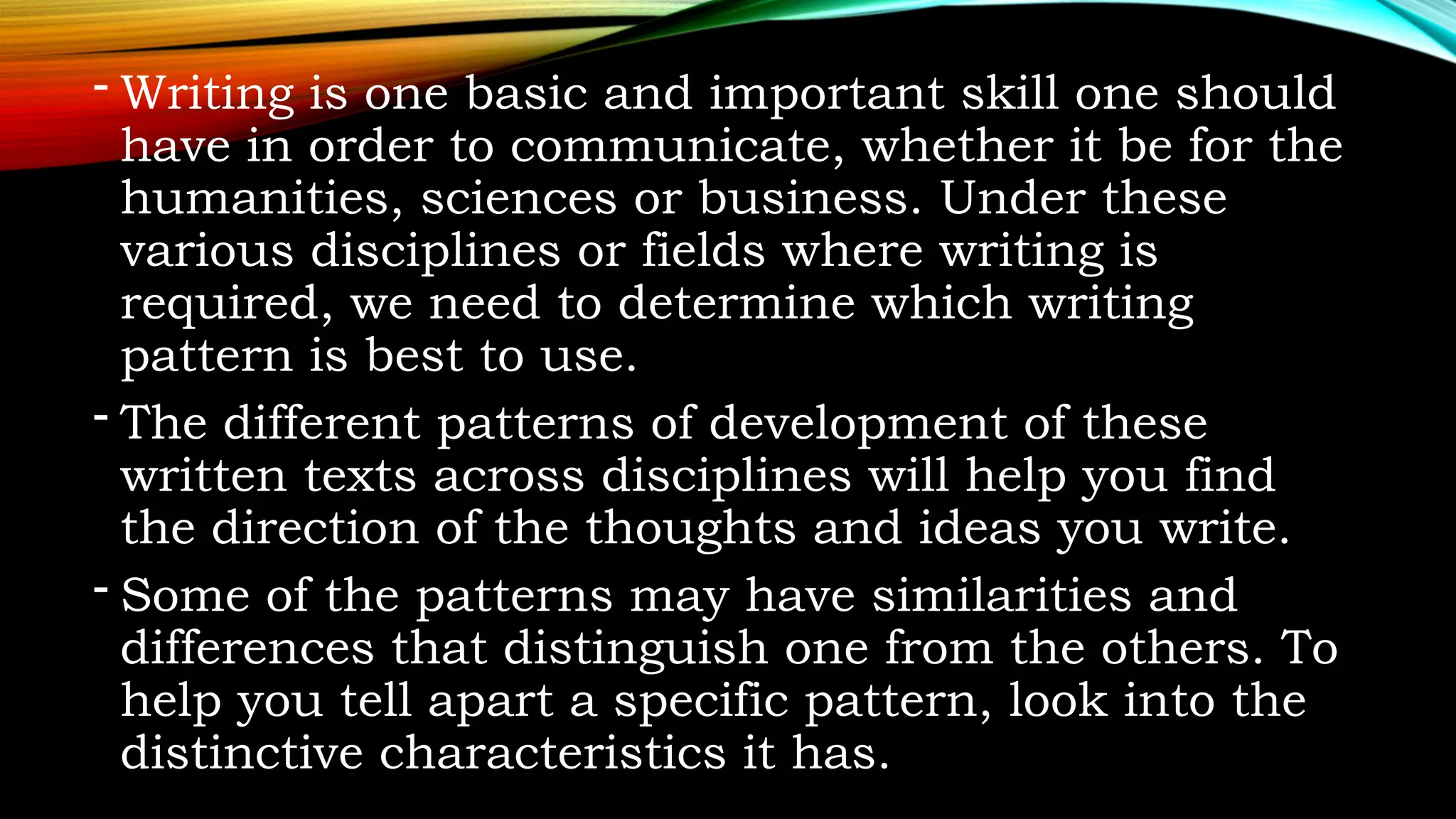 Reading and Writing-Patterns of Development | PPTX