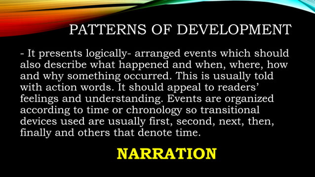 Reading and Writing-Patterns of Development | PPTX