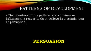 Reading and Writing-Patterns of Development | PPTX