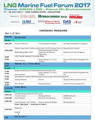 3rd LNG Marine Forum 2017 - Conference Programme | PDF