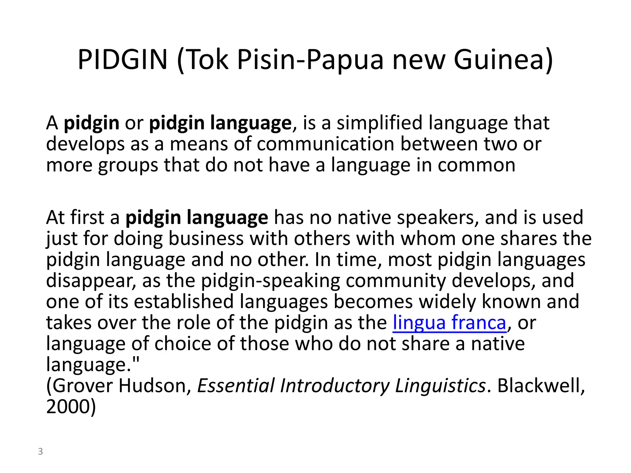 3rd material lingua-franca,pidgin,creole | PPTX