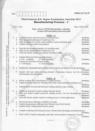 3rd Semester Mechanical Engineering (2013-June) Question Papers | PDF