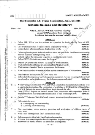 3rd Semester VTU BE ME question papers from 2010 to June 2016 | PDF