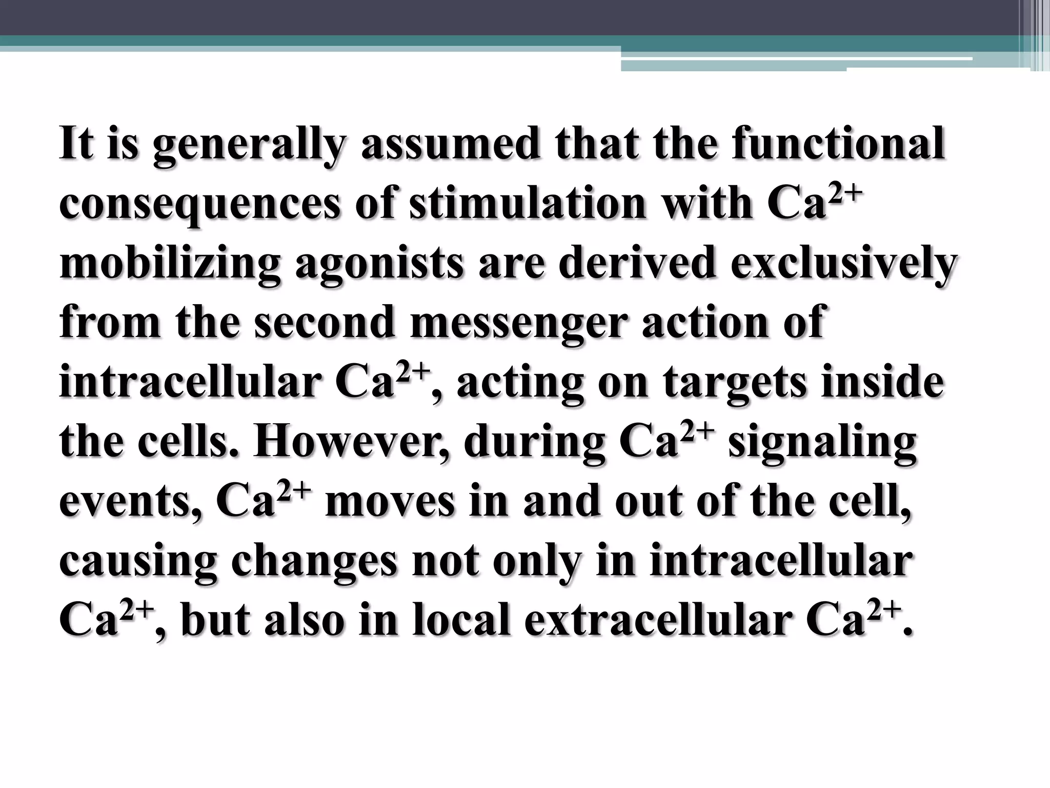CELL SIGNALING: 3rd messenger action of calcium ion (Ca+2) | PPTX