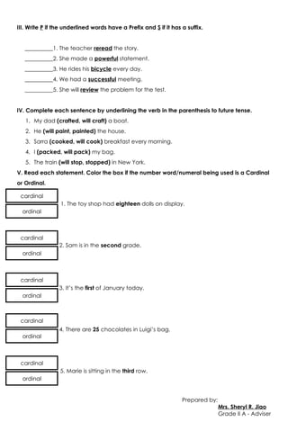 third mid quarter exam in English 2 by me | PDF