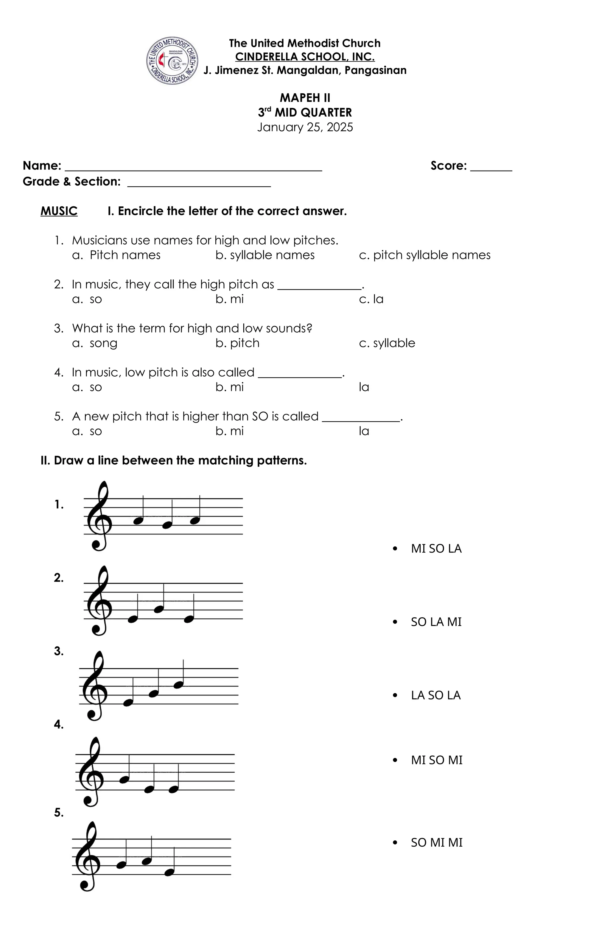 third mid quarter examination in mapeh 2 by me | DOCX