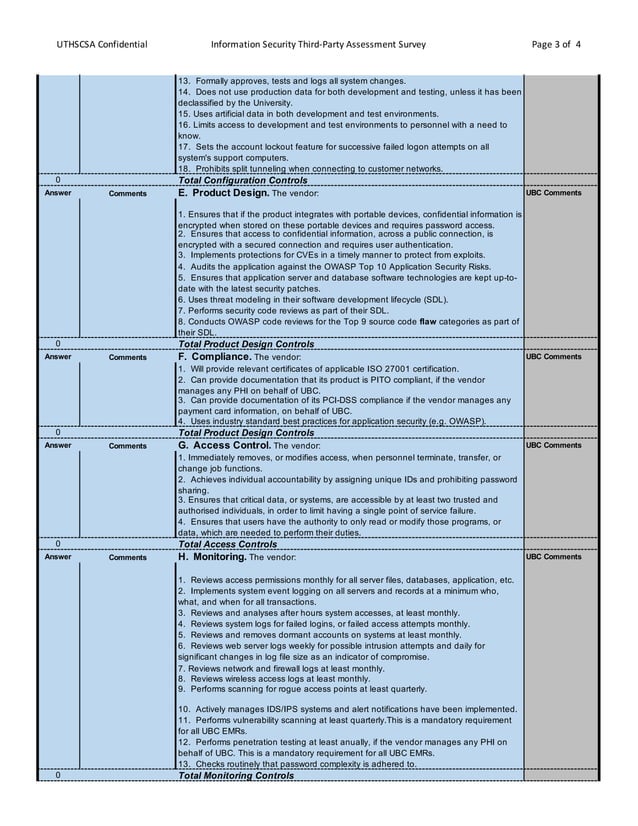 3rd Party Outsourcing Information Security Assessment Questionnaire ...