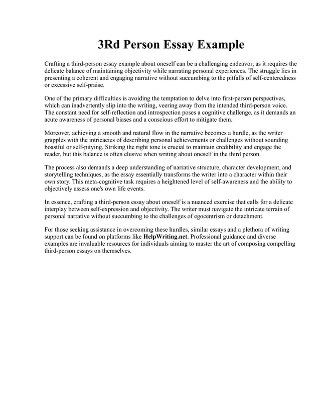 3Rd Person Essay Example | PDF