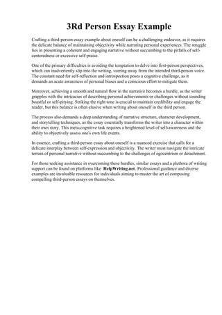 3Rd Person Essay Example | PDF