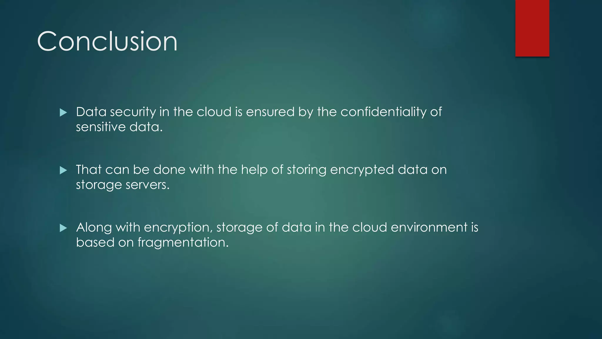 Data Confidentiality in Cloud Computing | PPTX