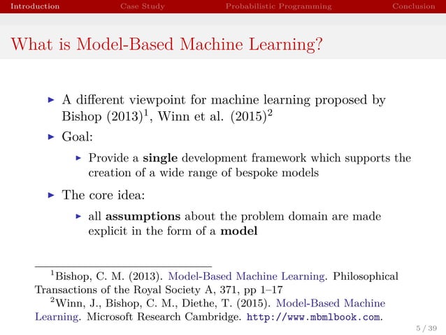 Introduction to Model-Based Machine Learning | PDF