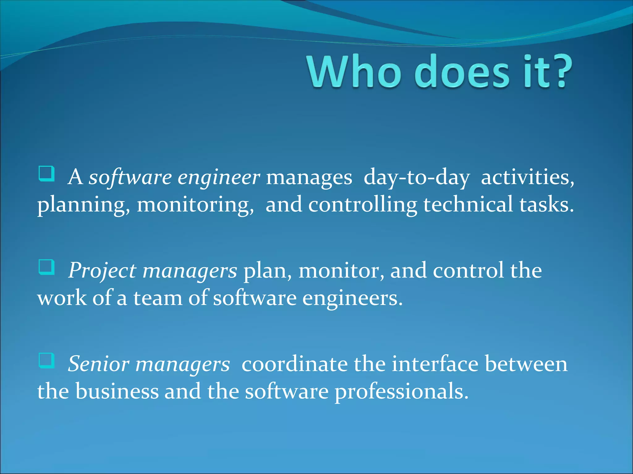 software management, project management, | PPT