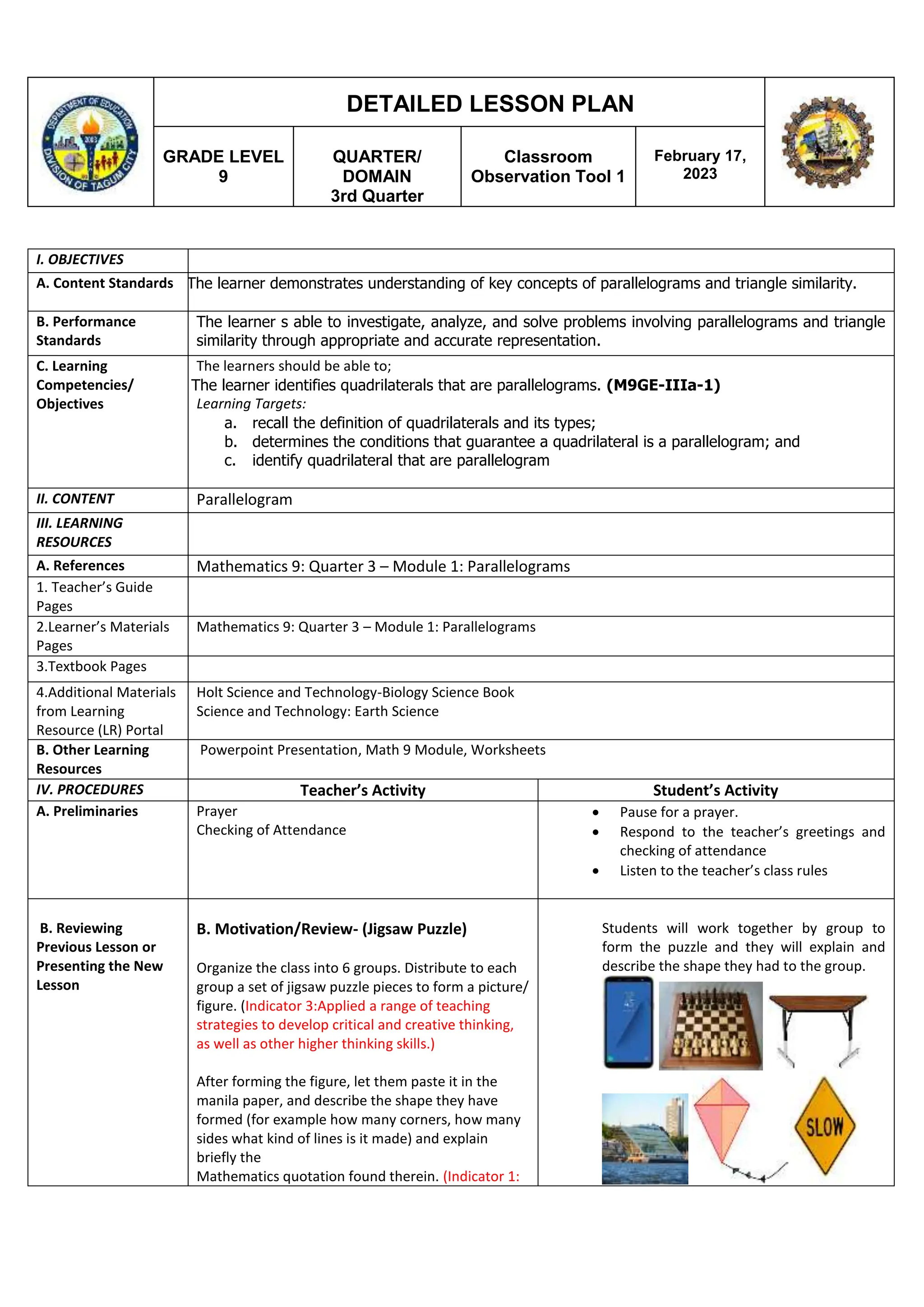 Lesson Plan for Quadrilateral.docx
