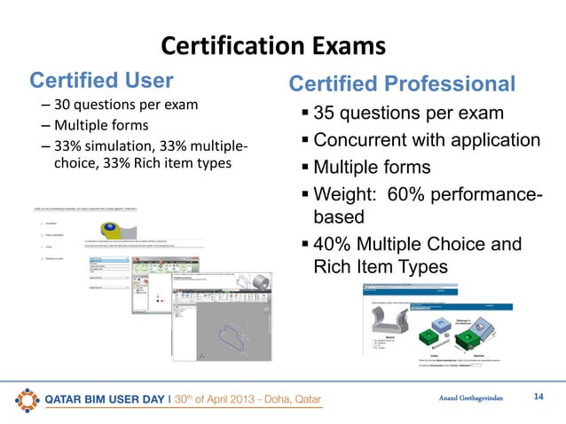 3rd Qatar BIM User Day - Certification systems for BIM software training | PPT