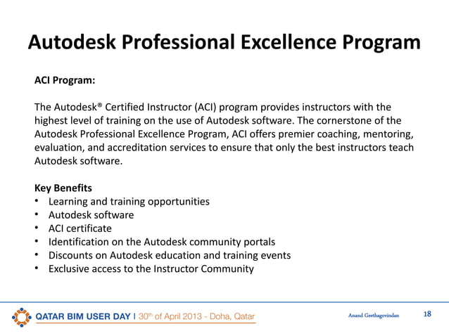 3rd Qatar BIM User Day - Certification systems for BIM software training | PPT