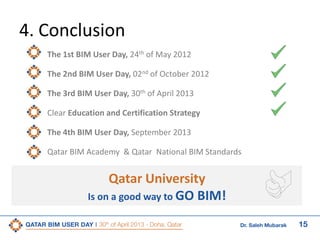 3rd Qatar BIM User Day Education - BIM Professionals and BIM Users In Qatar | PPT