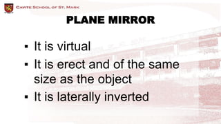 Optics: Reflection of Light in Mirrors | PPTX