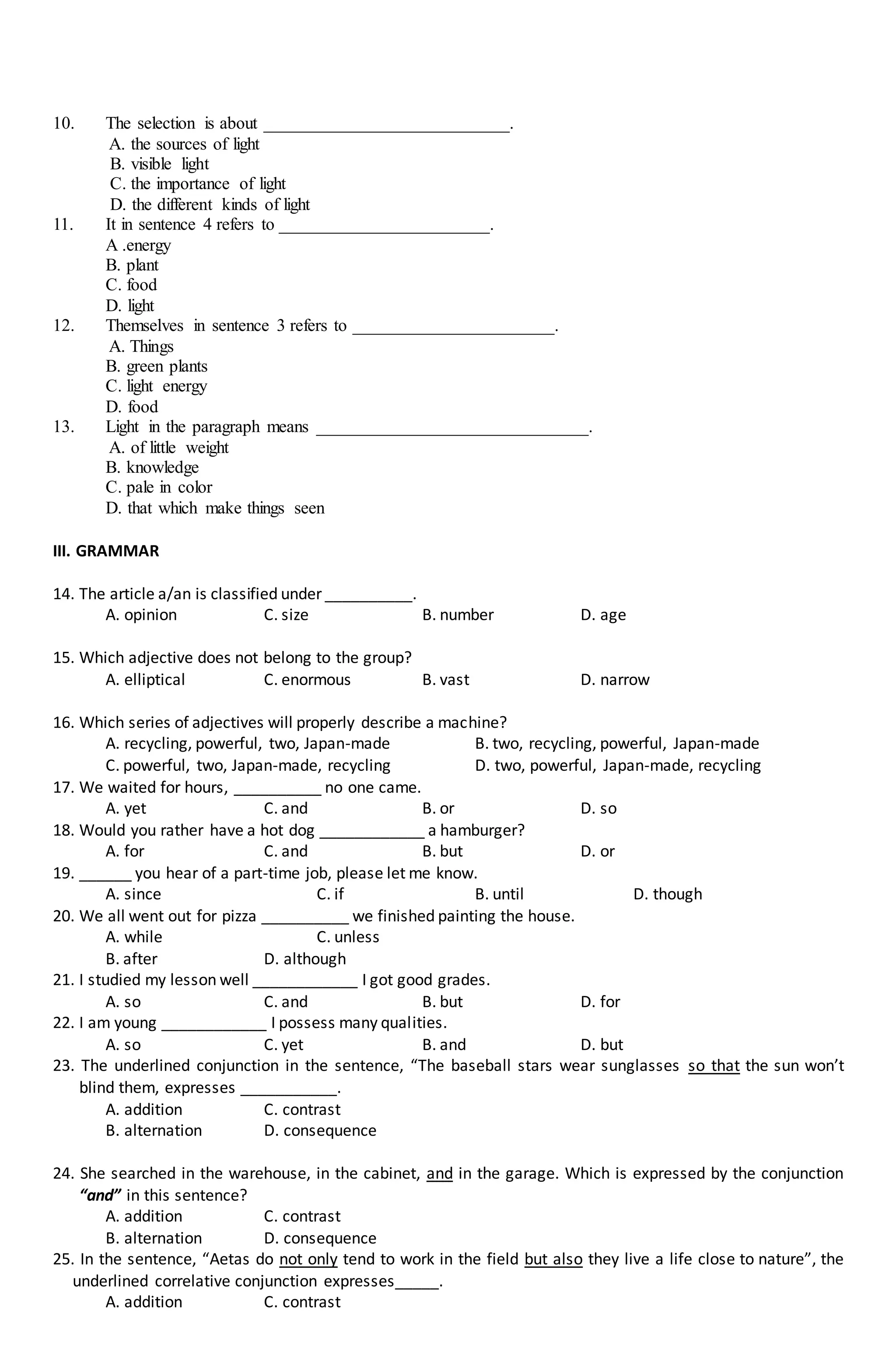 3rd quarter exam english | DOCX