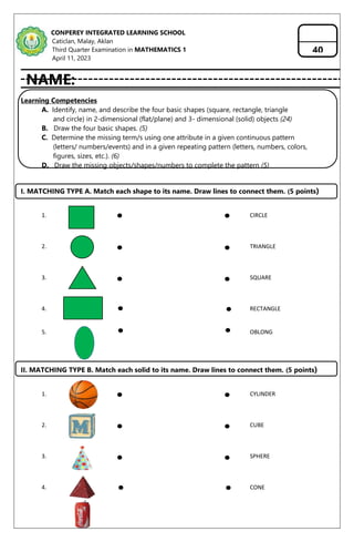 3rd quarter exam in math (grade 1).docx