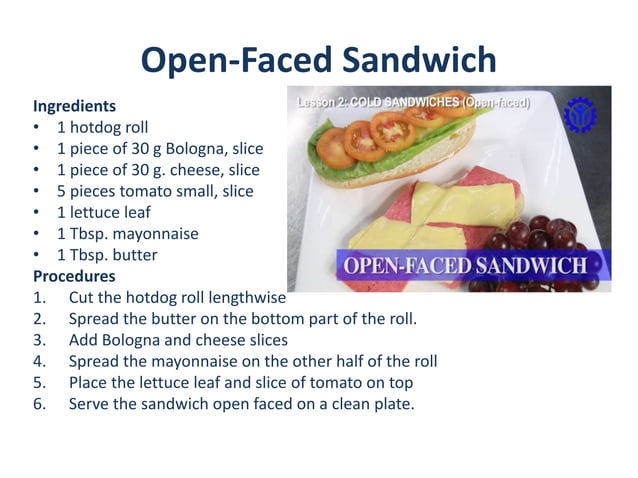 3rd quarter lo2 prepare a variety of sandwiches | PPTX | Cooking | Food ...