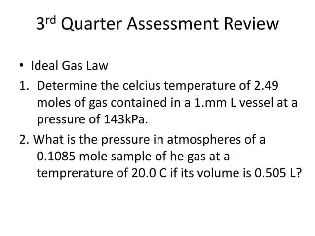 3rd quarter review questions | PPT
