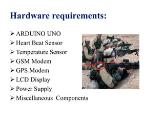 Automatic solider tracking & health monitoring system | PPTX