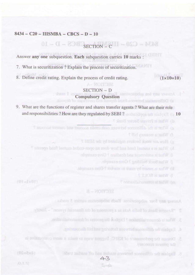 KUD MBA 3rd sem question papers | PDF